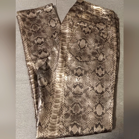 Pants & Jumpsuits | Snakeskin Print Faux Leather Pants | Poshmark